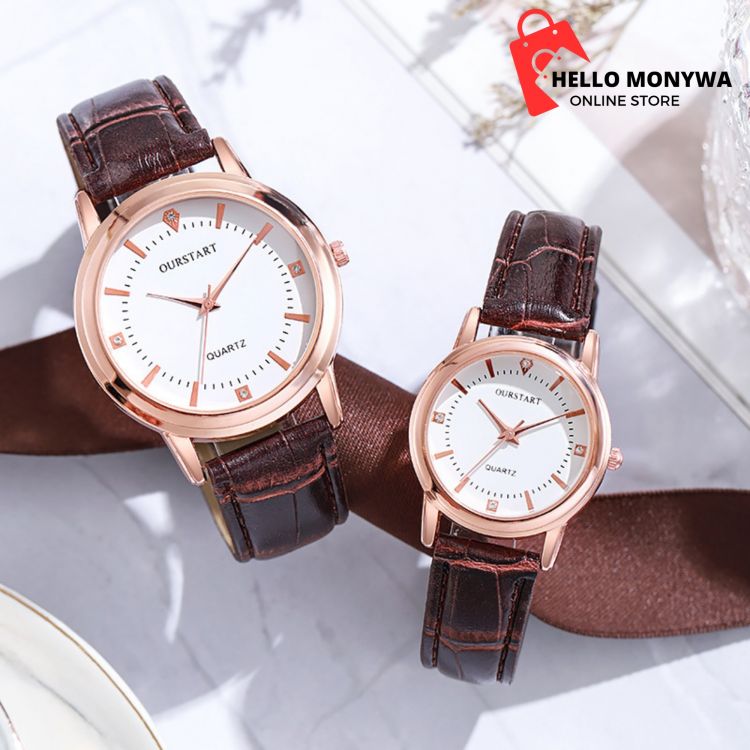 လက်ဝတ်ရတနာနှင့် နာရီများ - သားရေလက်ပတ် couple watch set 💑 Price in ...